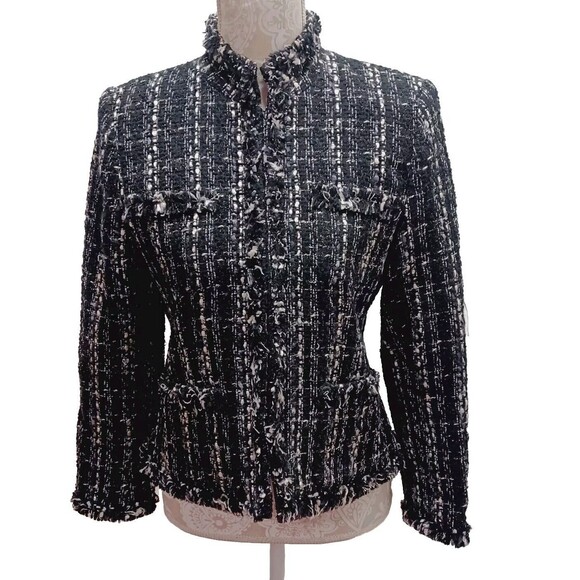 Rafaella | Jackets & Coats | Rafaella Blackwhite Wool Blend Tweed ...